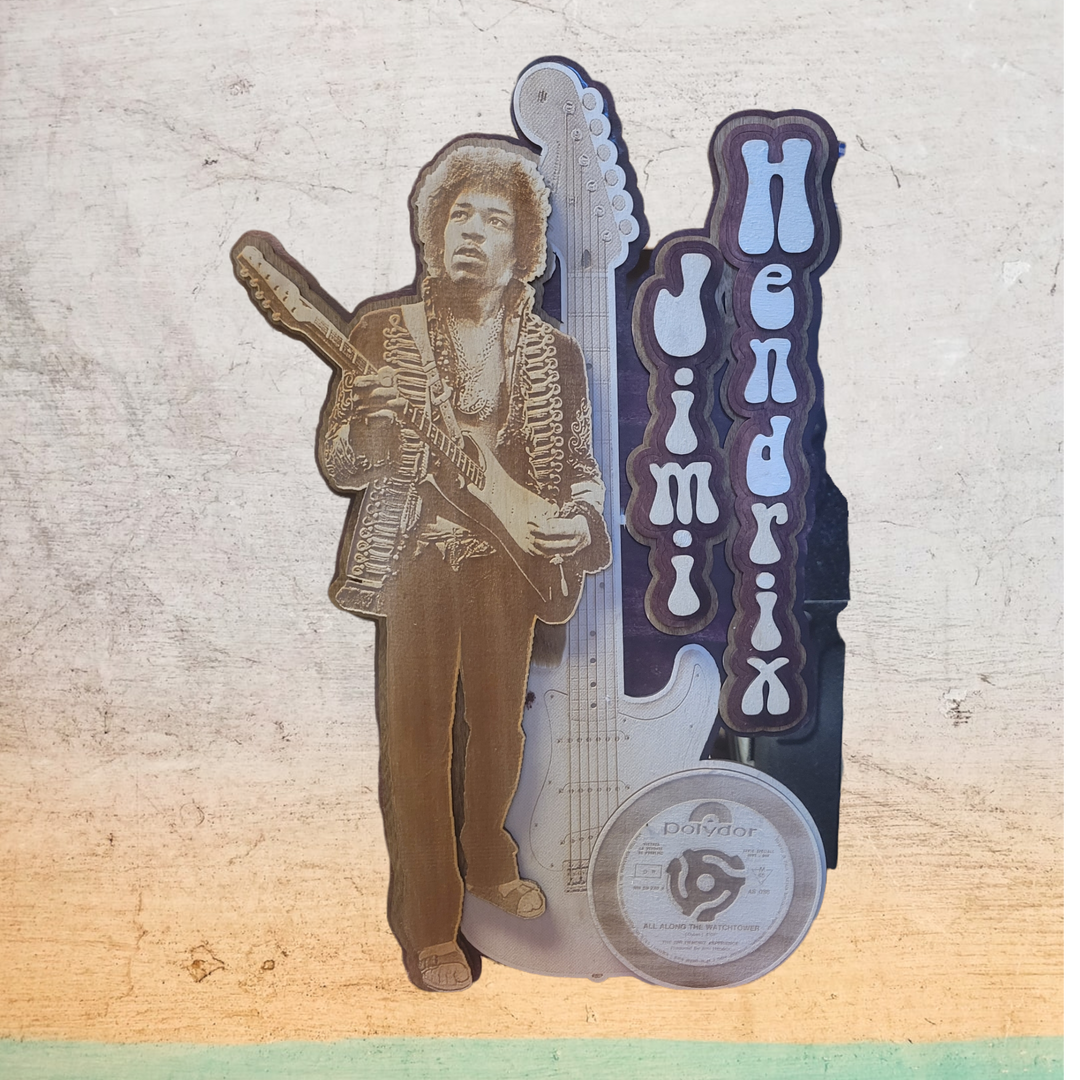 Jimi Hendrix inspired laser cut wall art – Laser Bandit Creations